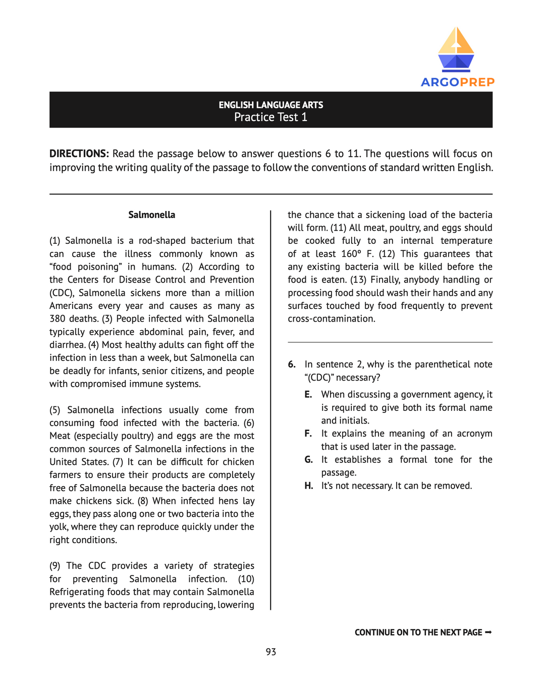 SHSAT (Full-Length Practice Test) – ArgoPrep